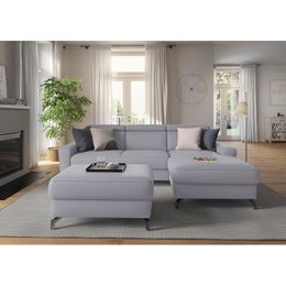 Sit & More SIT&MORE Ecksofa »Scarlett L-Form« inklusive Kopfteilverstellung, wahlweise mit Bettfunktion, Bettkasten grau