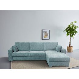 Home Affaire Ecksofa »Roma "M" Matratzenhöhe 14 cm, Dauerschlaffunktion, mit Unterfederung, « Liegemaße ca 143x198 cm, L-Form eisblau