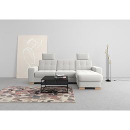 Sit & More SIT&MORE Ecksofa »Quincy L-Form« wahlweise mit Bettfunktion und Bettkasten silber