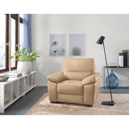 Calia italia Sessel &raquo;Gaia, in edlem Design und mit erstklassigem Sitzkomfort&laquo; aus pflegeleichtem Luxus-Microfaser Ginevra Hydro Care beige Luxus-