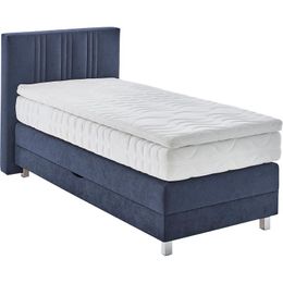 Westfalia Schlafkomfort Boxspringbett wahlweise mit Bettkasten und Topper navy