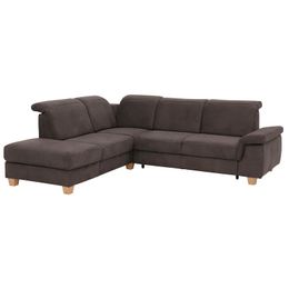 Home Affaire Ecksofa &raquo;Dalia L-Form&laquo; mit Federkernpolsterung, wahlweise mit Bettfunktion, Bettkasten braun Luxus-Microfaser Florence (100% Polyester);