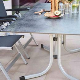 siena GARDEN Klapptisch &raquo;Sola&laquo; 140x90, klappbar dark stone + silber + dark stone