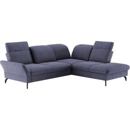 Sit & More SIT&MORE Ecksofa »Leandro L-Form« Wahlweise mit Bett-, Kopfteil - und Armlehnfunktion, sowie Stauraum deep blue