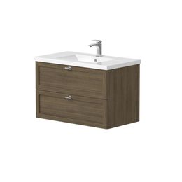 Welltime Waschtisch &raquo;Rustic&laquo; mit Soft-Close-Funktion, Breite 81, 5 cm, Eichenfurnier smoked oak