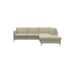 FLEXLUX Ecksofa »Fiore, L-Form, super bequem durch Kaltschaum im Sitz« schmale Armlehnen, Füße Alu/Eiche, B/T 234/225 cm Sandy Beige