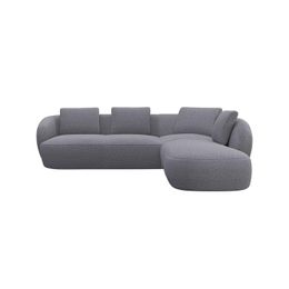 FLEXLUX Ecksofa »Torino, rund, L-Form, Sofa-Ecke mit Ottomane« Modernes, organisches Sofa-Design, Kaltschaum, Wellenunterfederung Steel