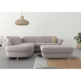 Sit & More sit&more Ecksofa &raquo;Apulia L-Form&laquo; wahlweise Bettfunktion, Bettkasten und Kopf- und Armteilverstellung beige Webstoff (100% Polyester);Struktur weich (