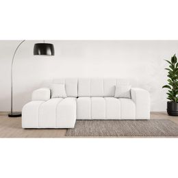 Inosign Ecksofa »CASSY L-Form, Schlafsofa mit Bettkasten, Maße B/T/H: 245/165/88 cm« mit 2 Rückenkissen, Recamiere rechts oder links bestellbar creme