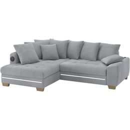 MR. COUCH Ecksofa »Nikita II, L-Form« RGB-LED, Bluetooth-Soundsystem, wahlweise mit Bett, Bettkasten Memphis 45 grau