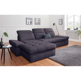 Sit & More SIT&MORE Ecksofa »Stardust L-Form« wahlweise mit Bettfunktion und Bettkasten anthrazit