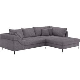 Ecksofa &raquo;Portofino, L-Form&laquo; Mit Kaltschaumpolsterung, bis 140 kg belastbar grau Stripes (92% Polyester / 8% Nylon)
