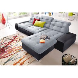Sit & More SIT&MORE Ecksofa »Palomino L-Form« wahlweise XL oder XXL und mit Bettfunktion schwarz/hellgrau