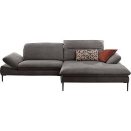 W.Schillig Ecksofa »enjoy&MORE, Designsofa, elegant und bequem, L-Form« Sitztiefenverstellung, Füße schwarz pulverbeschichtet, Breite 294 cm grey R66