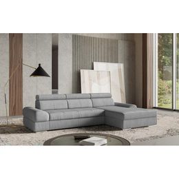 Sit & More SIT&MORE Ecksofa »Broadway L-Form« inklusive Kopfteilverstellung, wahlweise mit Bettfunktion grey