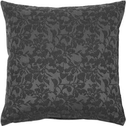 Pad Dekokissen &raquo;Gaida&laquo; einzigartiges Design, Kissenh&uuml;lle ohne F&uuml;llung, 1 St&uuml;ck anthrazit + gebl&uuml;mt Obermaterial: 100% Baumwolle B/L: 40 cm x 40 cm