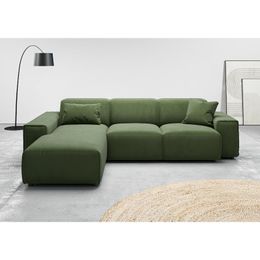 Andas Ecksofa »Glimminge L-Form auch in Breitcord, Feincord + Easy care-Bezug, « Breite 264, Zierkissen oliv