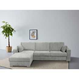 Home Affaire Ecksofa »Roma "M" Matratzenhöhe 14 cm, Dauerschlaffunktion, mit Unterfederung, « Liegemaße ca 143x198 cm, L-Form hellgrau