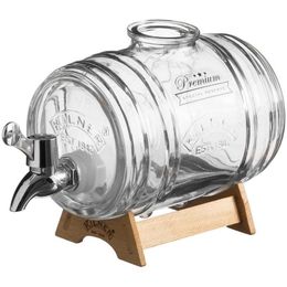 Kilner Getr&auml;nkespender &raquo;, Inhalt 1 Liter&laquo; heller Holzst&auml;nder transparent-edelstahlfarben-natur