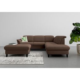 Sit & More SIT&MORE Ecksofa »Maggiore L-Form« wahlweise mit Kopfteilverstellung, Bettfunktion und Stauraum espresso