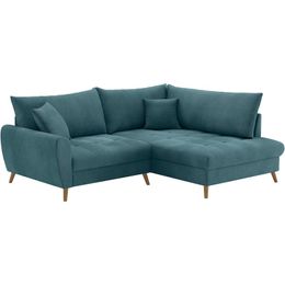 MR. COUCH Ecksofa »Blackburn II, L-Form« Mit Kaltschaumpolsterung bis 140 kg belastbar Memphis 13 petrol