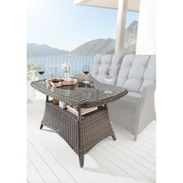 Destiny Gartentisch »CASA MERANO« (120x66x77cm), Aluminium, Polyrattan Vintage grau