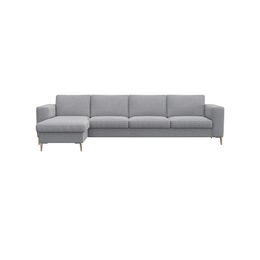 FLEXLUX Ecksofa &raquo;Fiore, super bequem durch hochwertigen Sitzaufbau mit Kaltschaum&laquo; breite Armlehnen, F&uuml;&szlig;e Alu+ Eiche, L-Form grau 100% Polyester