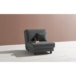 ell+ell ELL + ELL Schlafsofa »Enny« Liegefläche Breite 80 cm, Liegehöhe 40 cm, Füße schwarz, Rückenlehne grau