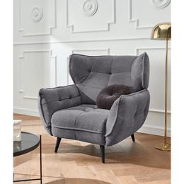 LEONIQUE Sessel &raquo;Ariana&laquo; Stylischer Hochlehner bzw. Ohrensessel grau 90% Polyester 10% Polyamid