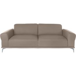 W.Schillig 2,5-Sitzer &raquo;montanaa&laquo; mit Metallf&uuml;&szlig;en in Silber matt, Breite 232 cm braun