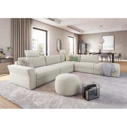 Sit & More sit&more Ecksofa &raquo;Cadabra L-Form&laquo; Breite 356 cm, mit Sitztiefenverstellung beige Samtoptik (100% Polyester);Soft clean (98% Polyester, 2% Polyamid);
