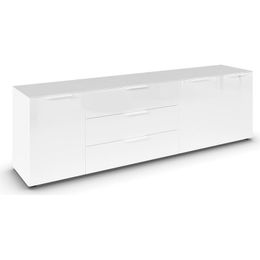 Rauch Kombikommode &raquo;Kommode T&uuml;rkommode Sideboard Kombikommode FLIPP mit Glasfront&laquo; Breite 200 cm mit 2 Einlegeb&ouml;den, 3-t&uuml;rig, 3 Schubladen, Soft-Close