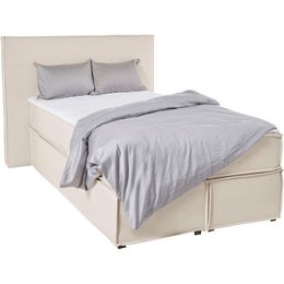 LeGer Home by Lena Gercke Boxspringbett »Yuma« incl. Topper, in 4 Breiten, 3 Matratzenarten und je 2 Härtegraden beige