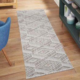 Carpet City Teppich &raquo;LINDO 8875&laquo; rechteckig 11 mm H&ouml;he Kurzflor, Hochtief-Muster/ 3D-Effekt, Fransen, Boho-Stil, Wohnzimmer orange Obermaterial: 100% Polyester