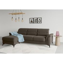 Sit & More SIT&MORE Ecksofa »Sinatra L-Form« mit Recamiere, optional mit Kopfteilverstellung und Armteilfunktion espresso