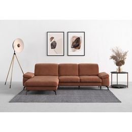 Sit & More SIT&MORE Ecksofa »Cabana L-Form« Recamiere, wahlweise mit Sitztiefen-, Armlehnen- und Kopfteilfunktion kupfer