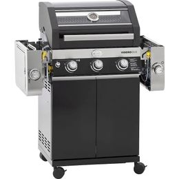 Rösle RÖSLE Gasgrill »BBQ-Station VIDERO, 25520« G3-S Schwarz, 3 Brenner, extra Primezone und Seitenbrenner, VARIO+ schwarz