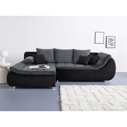Inosign Ecksofa »Imola, elegant und modern, aktuelle Steppung im Sitz, bequem, L-Form« frei im Raum stellbar, wahlweise mit Bettfunktion und...