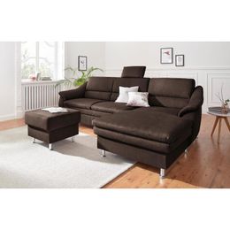 Sit & More sit&more Ecksofa &raquo;Cardoso L-Form&laquo; mit Federkern, wahlweise mit Bettfunktion braun Luxus-Microfaser 2 (100% Polyester);Luxus-Microfaser ALTARA NUBUCK (