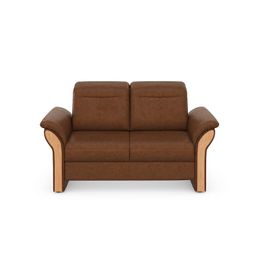 Home Affaire 2-Sitzer &raquo;Dangast&laquo; Kopfteilverstellung, Holz-Chatosen, wahlweise auch im Easy Clean Bezug braun Luxus-Microfaser EUPHORIA 100% Polyester;