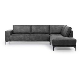 Places of Style Ecksofa »Polsterecke Oland, Struktur, Flachgewebe, Luxus-Microfaser, Boucle« L-Form, 289 cm, Wellenunterfederung, Skandi-Design,...