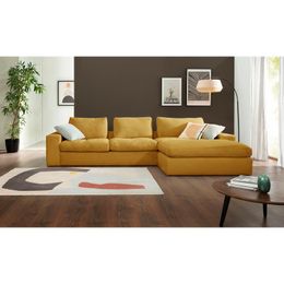 Alina Ecksofa »Sandy« mit Recamiere, in modernem Cordstoff honiggelb GCT 95