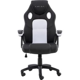 RAPTOR-GAMING Gaming-Stuhl »RS-GS-40« () schwarz/weiß + schwarz integrierter Kippmechanismus und Höheneinstellung