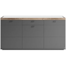SET ONE BY Musterring Sideboard »Lancaster« In 2 Farben, mit unterschiedlichen Oberplatten auswählbar Grau mit Eiche Ribbeck Cognac mit milchiger...