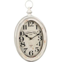 AMBIENTE HAUS Wanduhr &raquo;Antikweiss Wanduhr aus metall 28cm&laquo; wei&szlig;