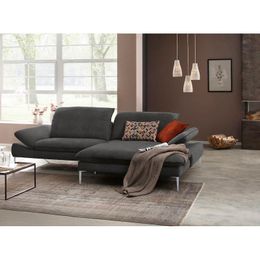 W.Schillig Ecksofa &raquo;enjoy&MORE, mit tollem Sitzkomfort, elegant und bequem, L-Form&laquo; mit Sitztiefenverstellung, F&uuml;&szlig;e silber matt, Breite 294 cm grau 