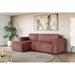 Inosign Ecksofa »Zacharia wahlweise Schlafsofa mit Bettkasten, B/T/H 250/166/86 cm« L-Form mit Wellenunterfederung, Recamiere beidseitig montierbar...