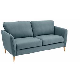 Home Affaire 2-Sitzer &raquo;MARSEILLE Kompaktsofa 170 cm, Cord, Flachgewebe, Struktur, Webstoff&laquo; Massivholzbeine Eiche, Landhausstil, Wellenunterfederung 