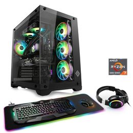 CSL Gaming-PC »Aqueon A56241 Advanced Edition« schwarz Inkl. Maus, Tastatur, Headset & Mauspad, AC WLAN 867 MBit/s: Komplettes Set für sofortigen...