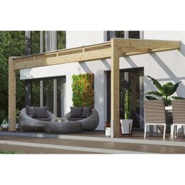 Skan Holz Terrassendach &raquo;Novara&laquo; BxT: 450x359 cm beige Fichtenholz, Leimholz, Polycarbonat (PC)